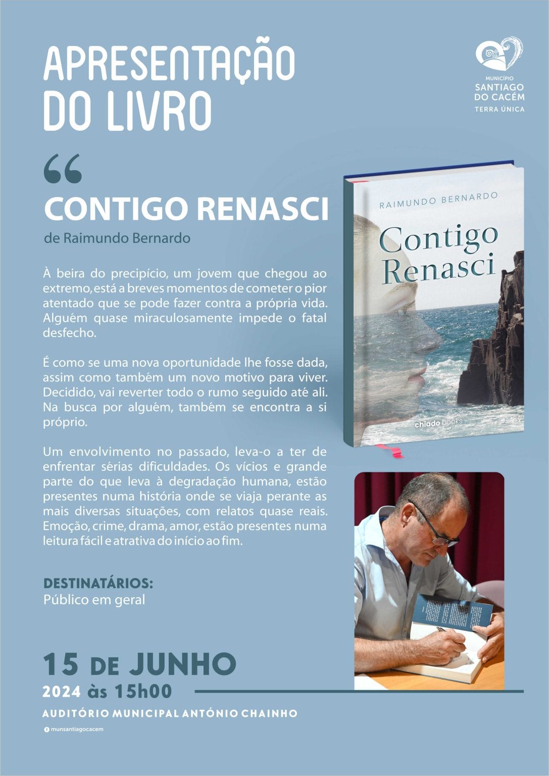 Apresentação do livro “Contigo Renasci” de Raimundo Bernardo – Câmara ...